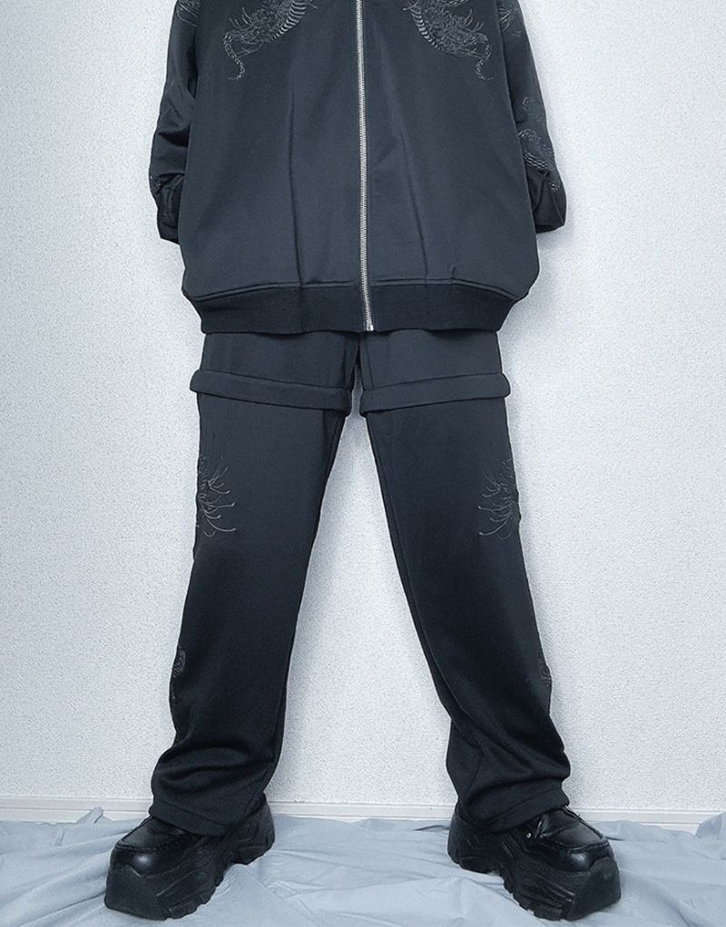 ililil【イルイルイル】【天獄螺蛇】2way刺繍ジャージパンツ/全1色